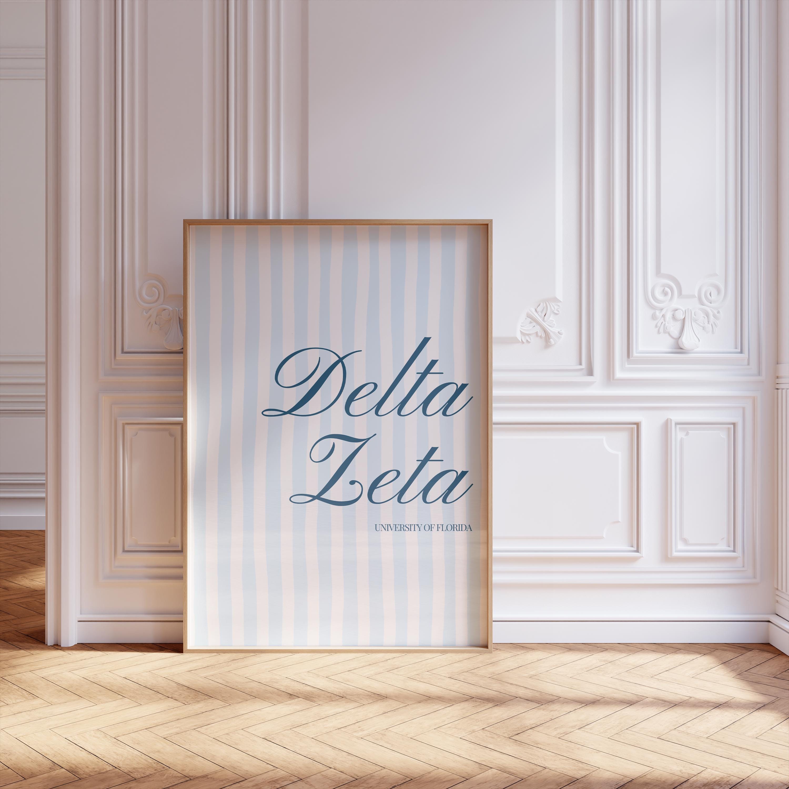 Custom Trendy Sorority Prints, Blue Sorority University Wall Print ...