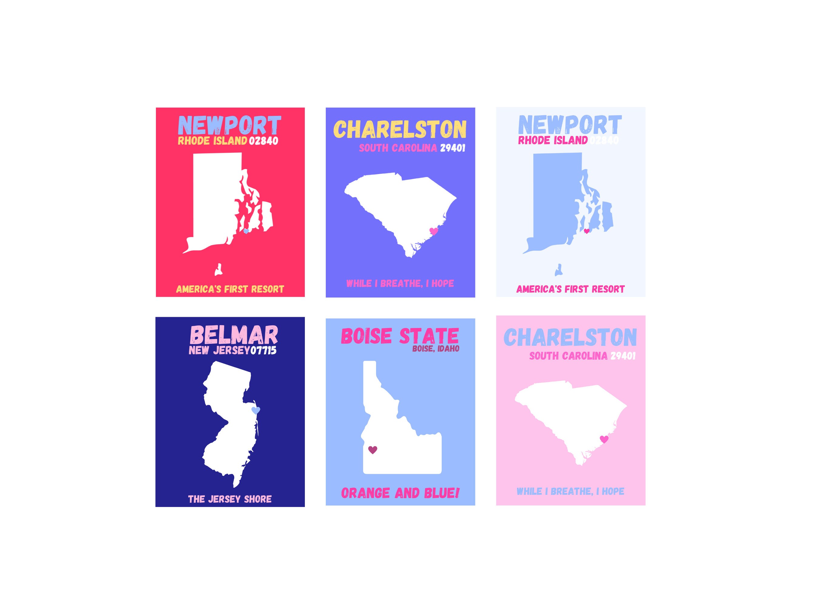 Custom State Posters - Trendy College Town & Hometown Wall Decor ...