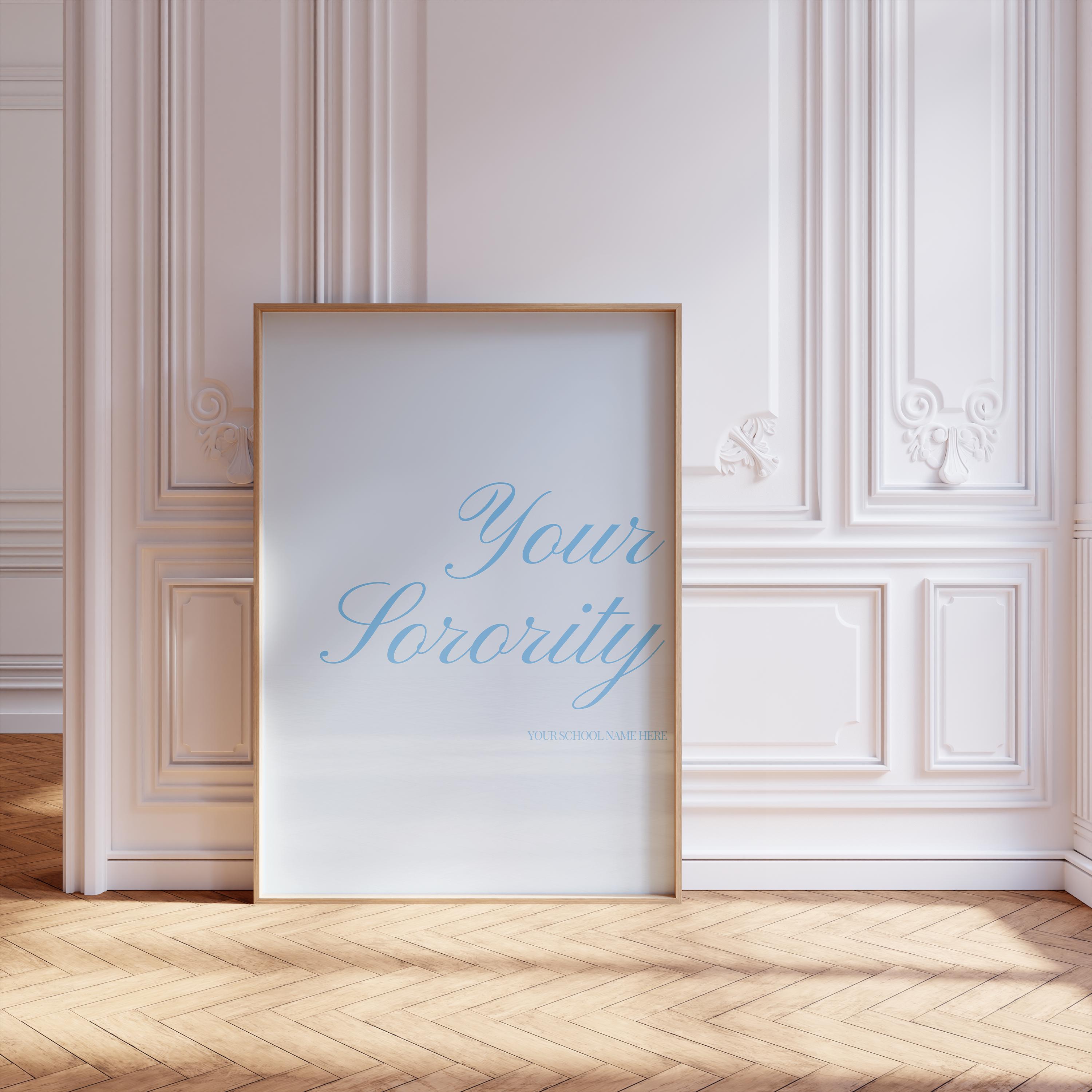 Custom Sorority Posters Personalized Wall Art in Your Choice of Colors ...