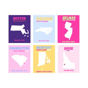 Custom State Posters - Trendy College Town & Hometown Wall Decor ...