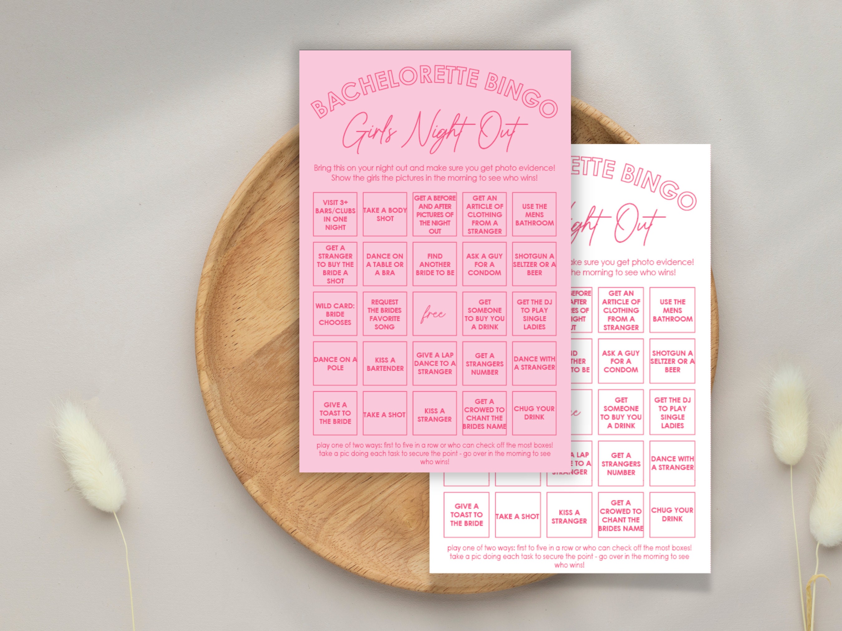 Girls Night Out Bachelorette Bingo, Bingo Game, Aesthetic, Hen Party ...
