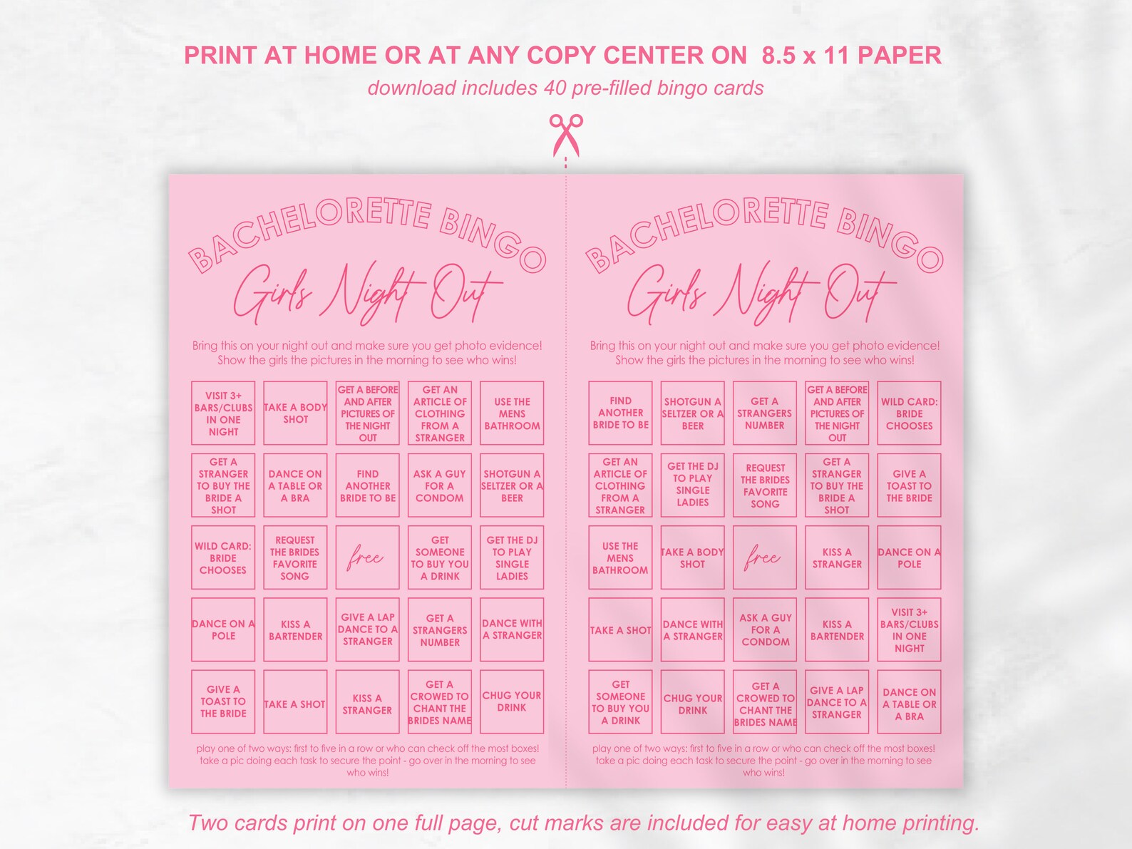 Girls Night Out Bachelorette Bingo, Bingo Game, Aesthetic, Hen Party ...