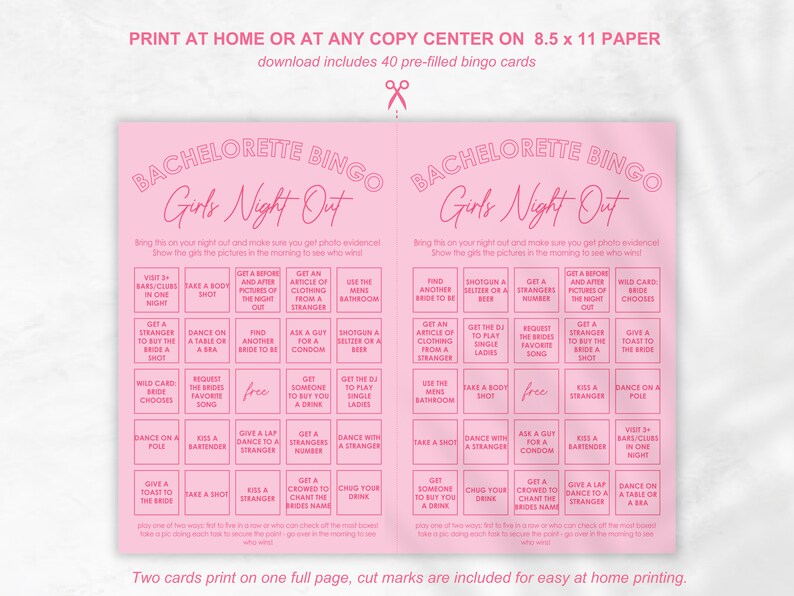 Girls Night Out Bachelorette Bingo, Bingo Game, Aesthetic, Hen Party ...