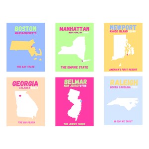 Custom State Posters - Trendy College Town & Hometown Wall Decor ...