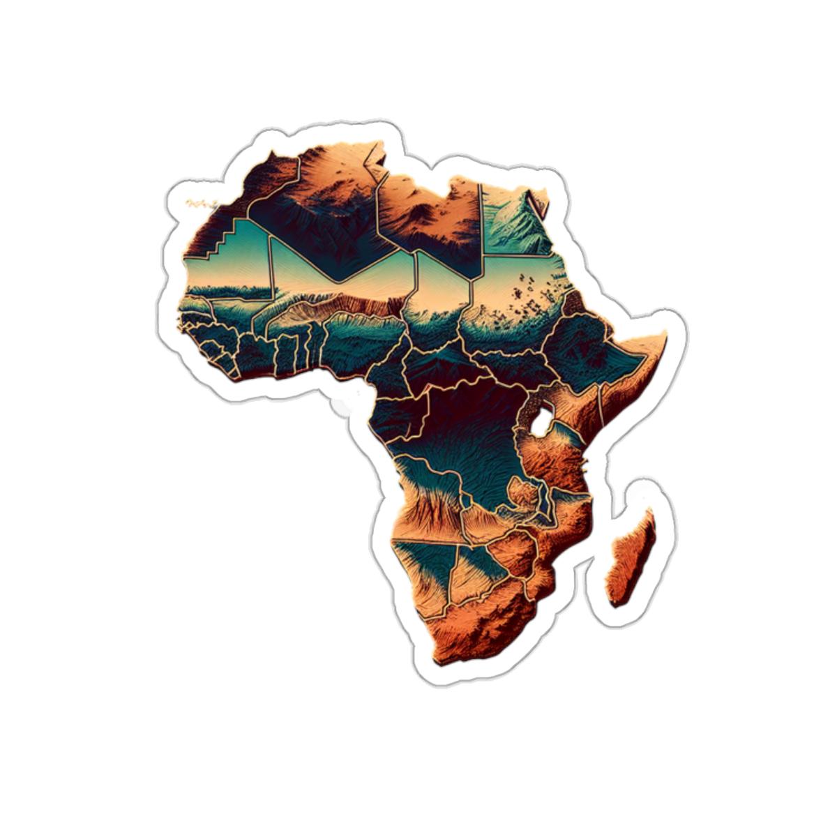 Africa Map Kiss-cut Stickers, African Continent Sticker Sheet, Travel ...