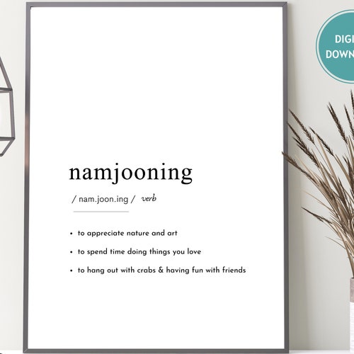 Namjooning Definition Print Printable Wall Art BTS Namjoon - Etsy
