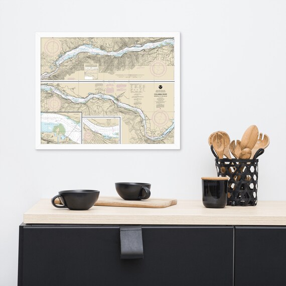 Columbia River Nautical Chart - Etsy