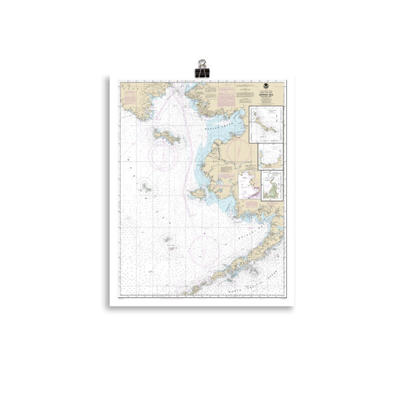 Nautical Chart of the Bering Sea, Poster - Etsy