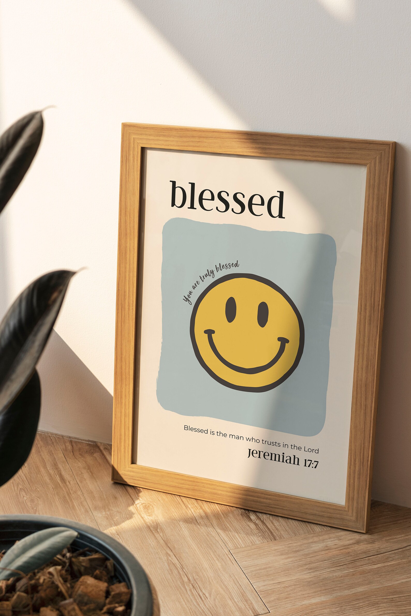 Smiley Face Art Digital Download Blessed Christian - Etsy