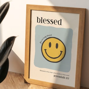 Smiley Face Art Digital Download Blessed Christian - Etsy