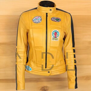 Kill Bill Volume 1 Cosplay Beatrix Kiddo Yellow Leather Suit Uma ...