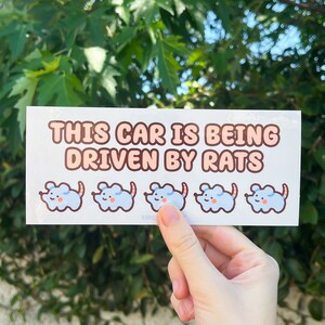 This Car is Being Driven by Rats Bumper Sticker | Vinyl Car Decal | Car ...