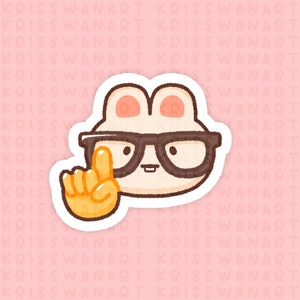 Erm Actually Nerd Bunny Vinyl Stickers Die-cut Glossy Vinyl Sticker 2.5 ...