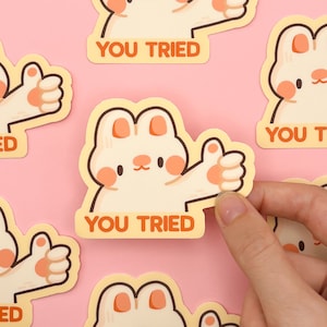 Funny Bunny Vinyl Stickers | Die-cut Matte Vinyl Sticker | 3” - Etsy