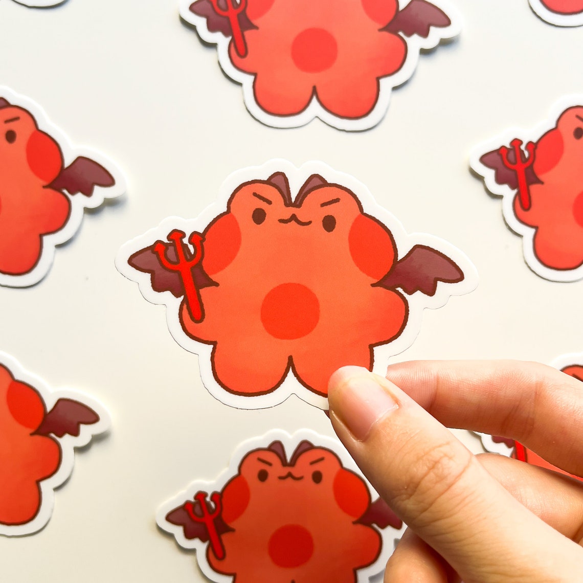 Devil Frog Vinyl Sticker | Die-cut Matte Vinyl Sticker | Halloween ...