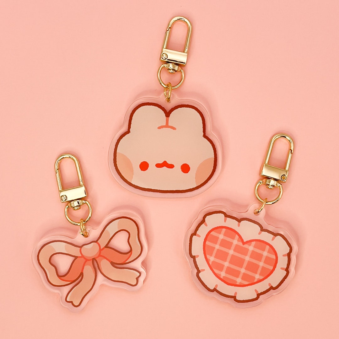 Pastel Coquette Acrylic Keychain Double-sided Kawaii Acrylic Charm ...