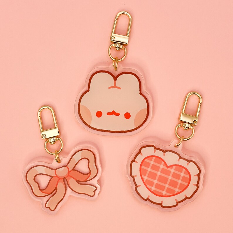 Pastel Coquette Acrylic Keychain | Double-sided Kawaii Acrylic Charm ...