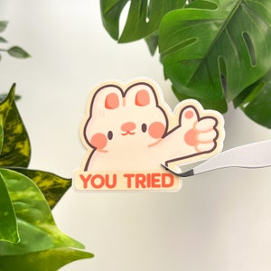 Funny Bunny Vinyl Stickers Die-cut Glossy Vinyl Sticker 3 - Etsy