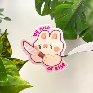 Funny Bunny Vinyl Stickers Die-cut Glossy Vinyl Sticker 3 - Etsy