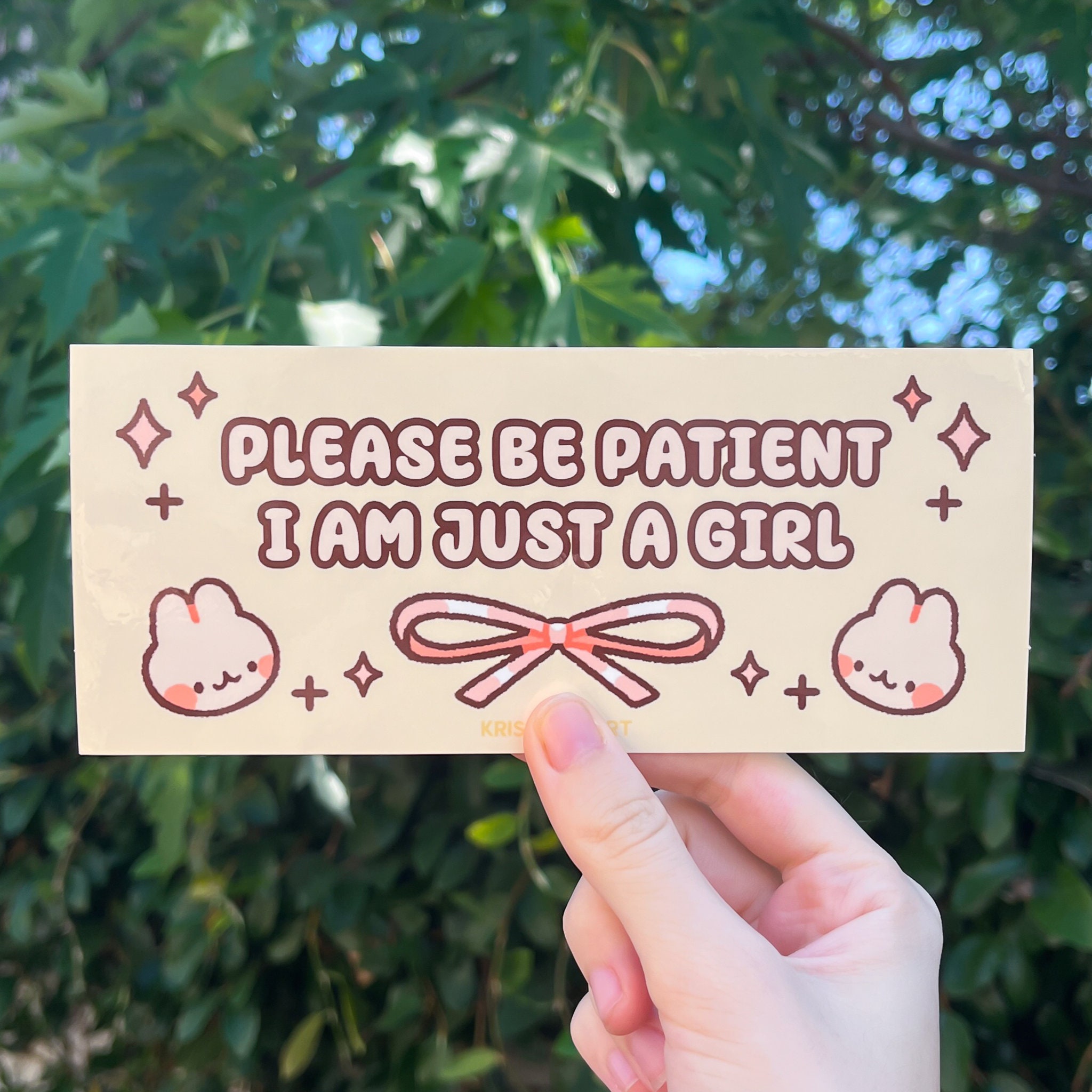 Just A Girl Bumper Sticker | Waterproof Glossy Vinyl (7") - Etsy