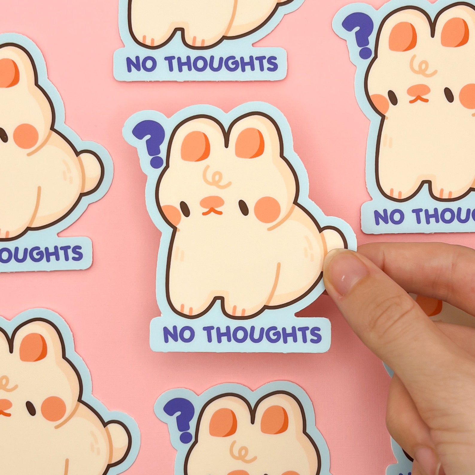 Funny Bunny Vinyl Stickers | Waterproof Matte Vinyl (3") - Etsy