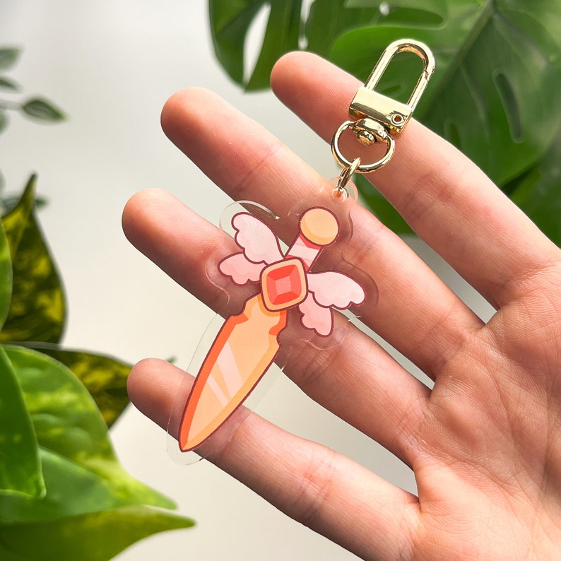 Magical Girl Sword and Staff Acrylic Keychain Double-sided - Etsy