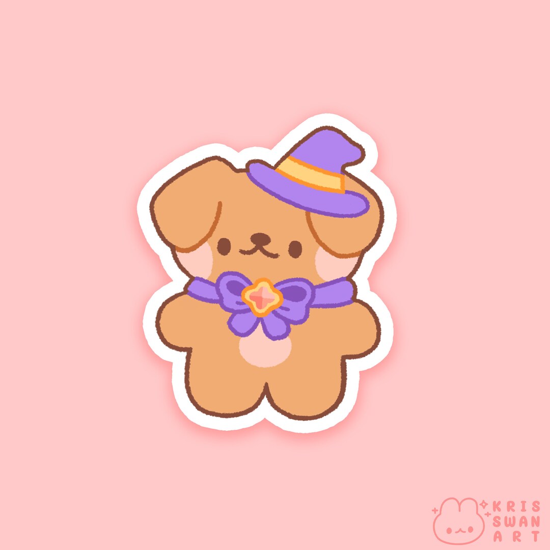 Wizard Puppy Vinyl Sticker | Die-cut Matte Vinyl Sticker | Halloween ...