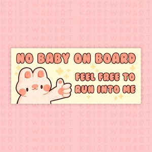 No Baby on Board Bumper Sticker Vinyl Car Decal Car - Etsy