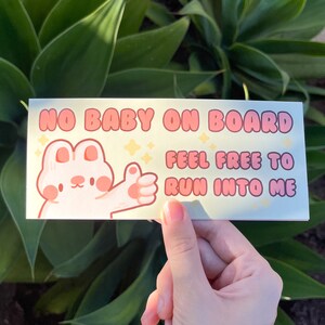 No Baby on Board Bumper Sticker | Waterproof Glossy Vinyl (7") - Etsy
