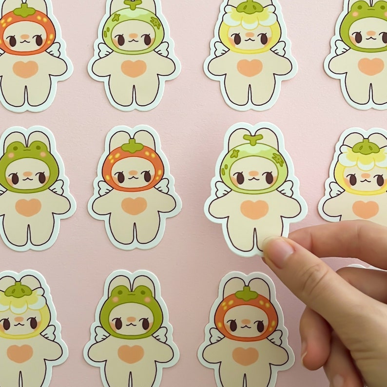 Bunny Angel Sticker | Waterproof Matte Vinyl (2.5") - Etsy