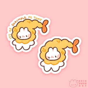 Its as Shrimple as That Tempura Bunny Vinyl Stickers Die-cut Matte ...