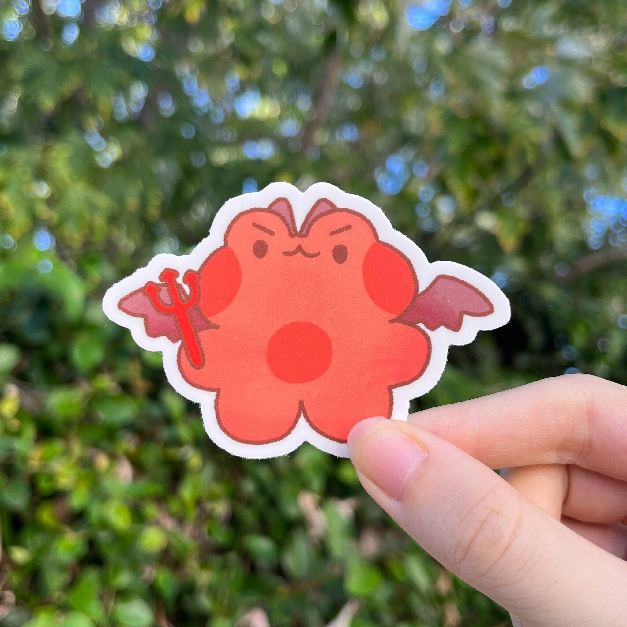 Devil Frog Vinyl Sticker | Die-cut Matte Vinyl Sticker | Halloween ...