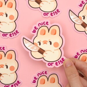 Funny Bunny Vinyl Stickers | Die-cut Matte Vinyl Sticker | 3” - Etsy