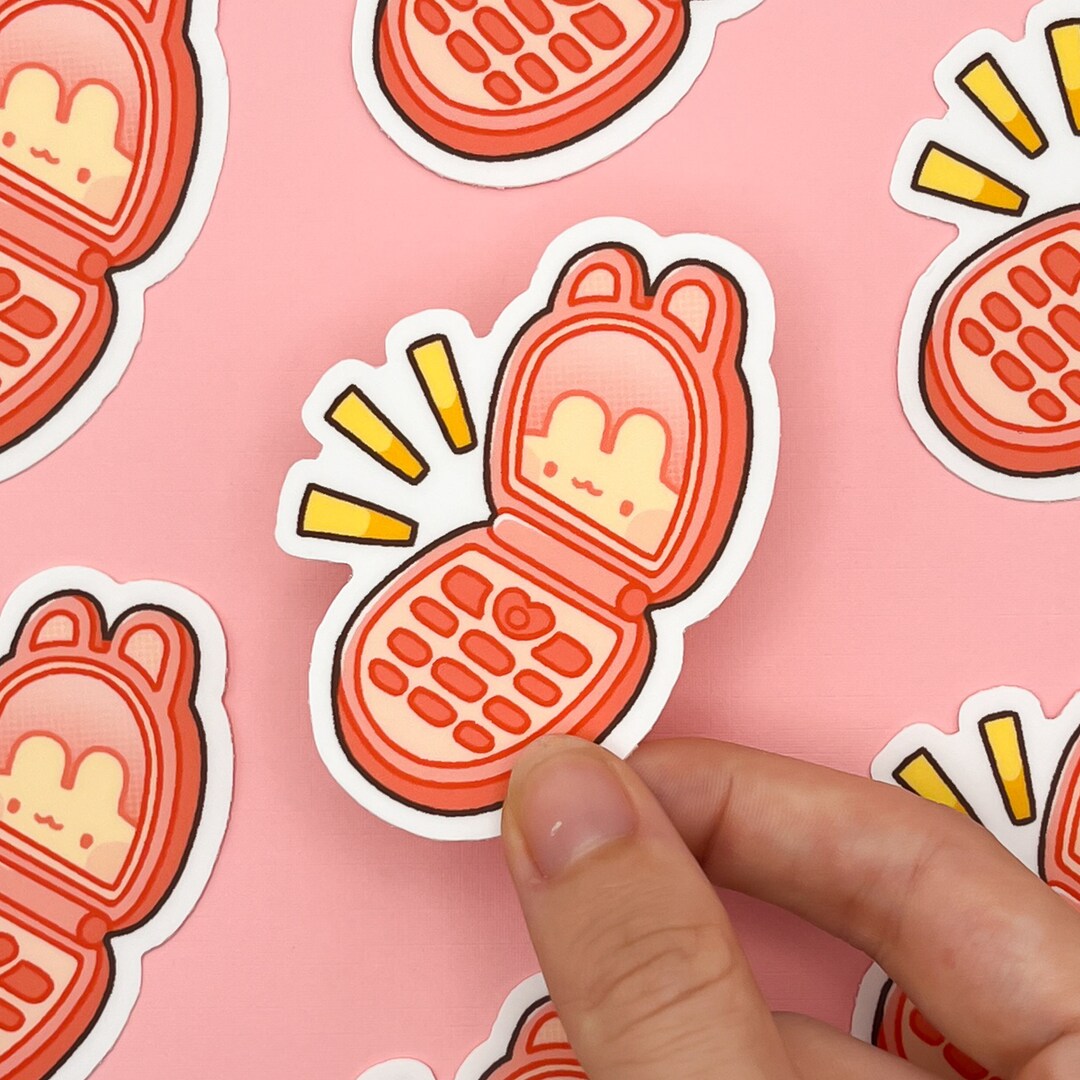Bunny Flip Phone Y2K Vinyl Sticker Die-cut Matte Vinyl Sticker 2.5 - Etsy