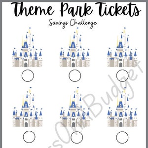 A6 Theme Park Savings Tracker/savings Challenge |for A6 Cash Envelopes ...