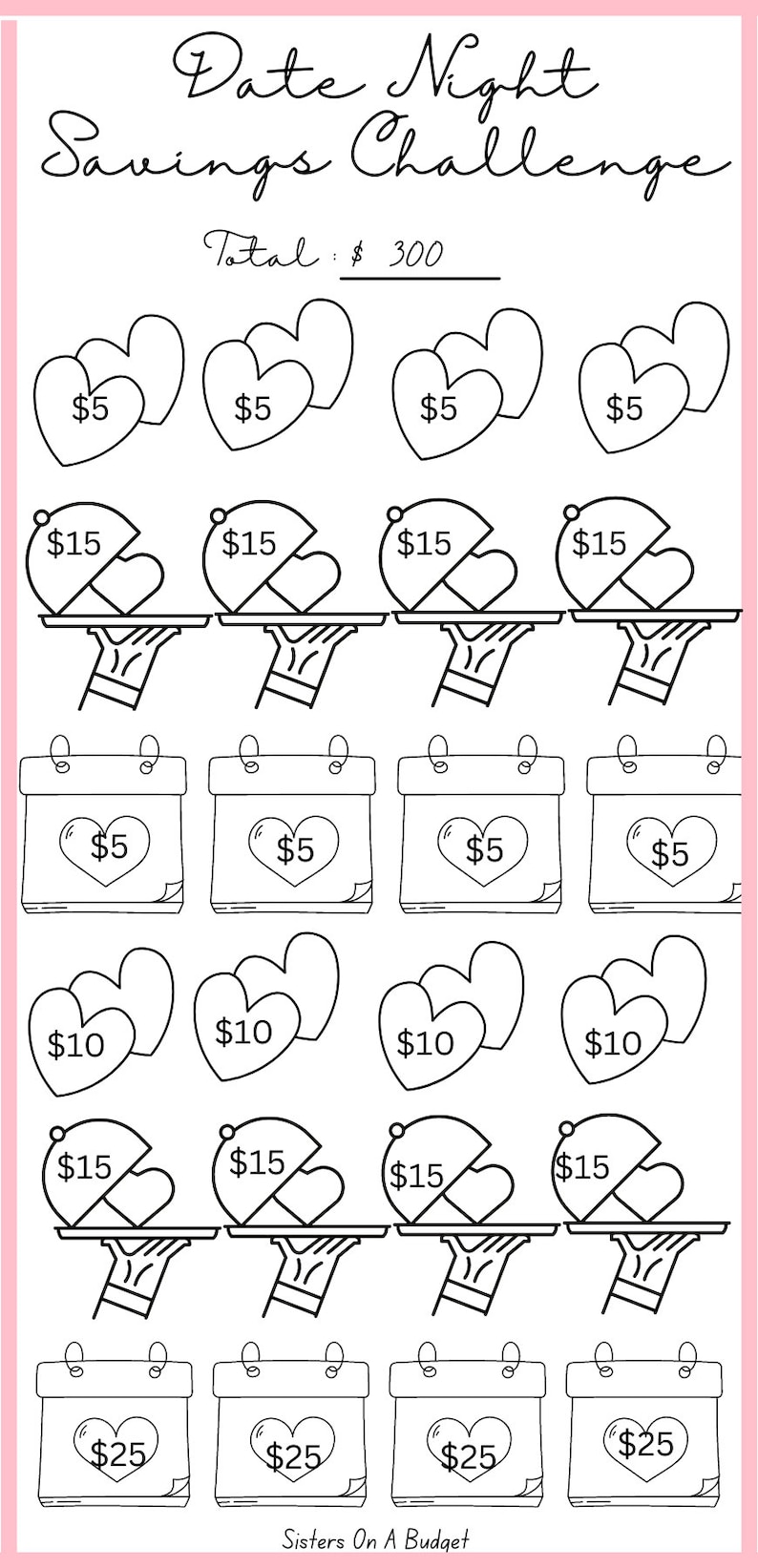 A6 300 Dollar Savings Challenge Bundle |for A6 Cash Envelopes/binders ...