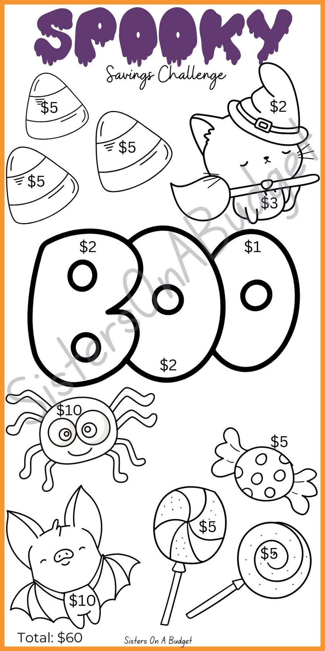 A6 Spooky Savings Challenge |for A6 Cash Envelopes/binders| Printable ...