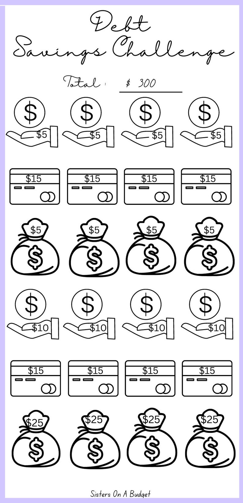 A6 300 Dollar Savings Challenge Bundle |for A6 Cash Envelopes/binders ...