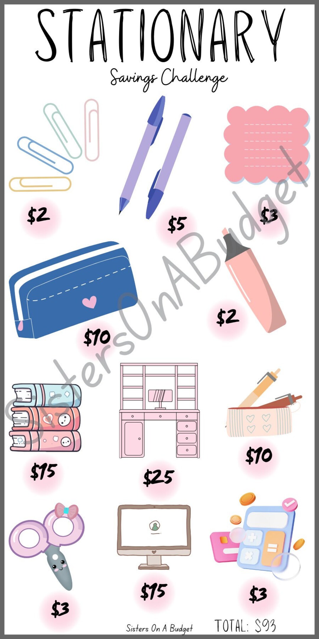 A6 Stationary Mini Savings Challenge | Personal Cash Envelopes/binders ...