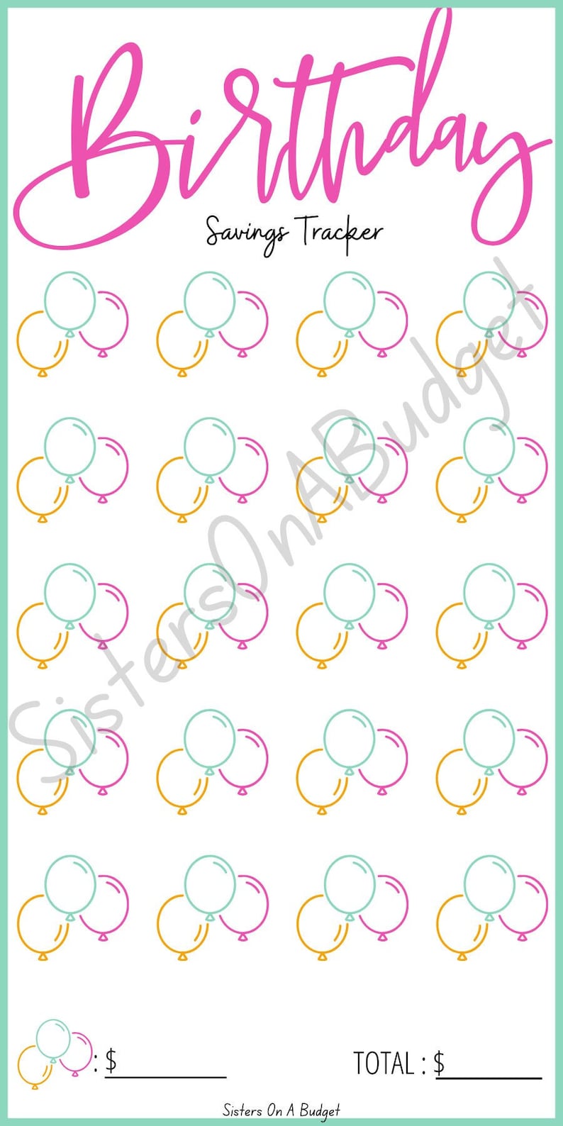 A6 Birthday Savings Tracker/savings Challenge |for A6 Cash Envelopes ...