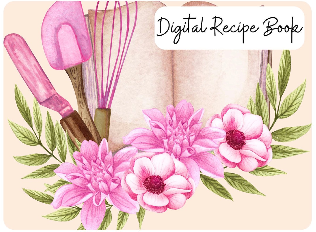 Recipe Book Template, Digital Recipe Book, Cookbook, Digital Recipe ...