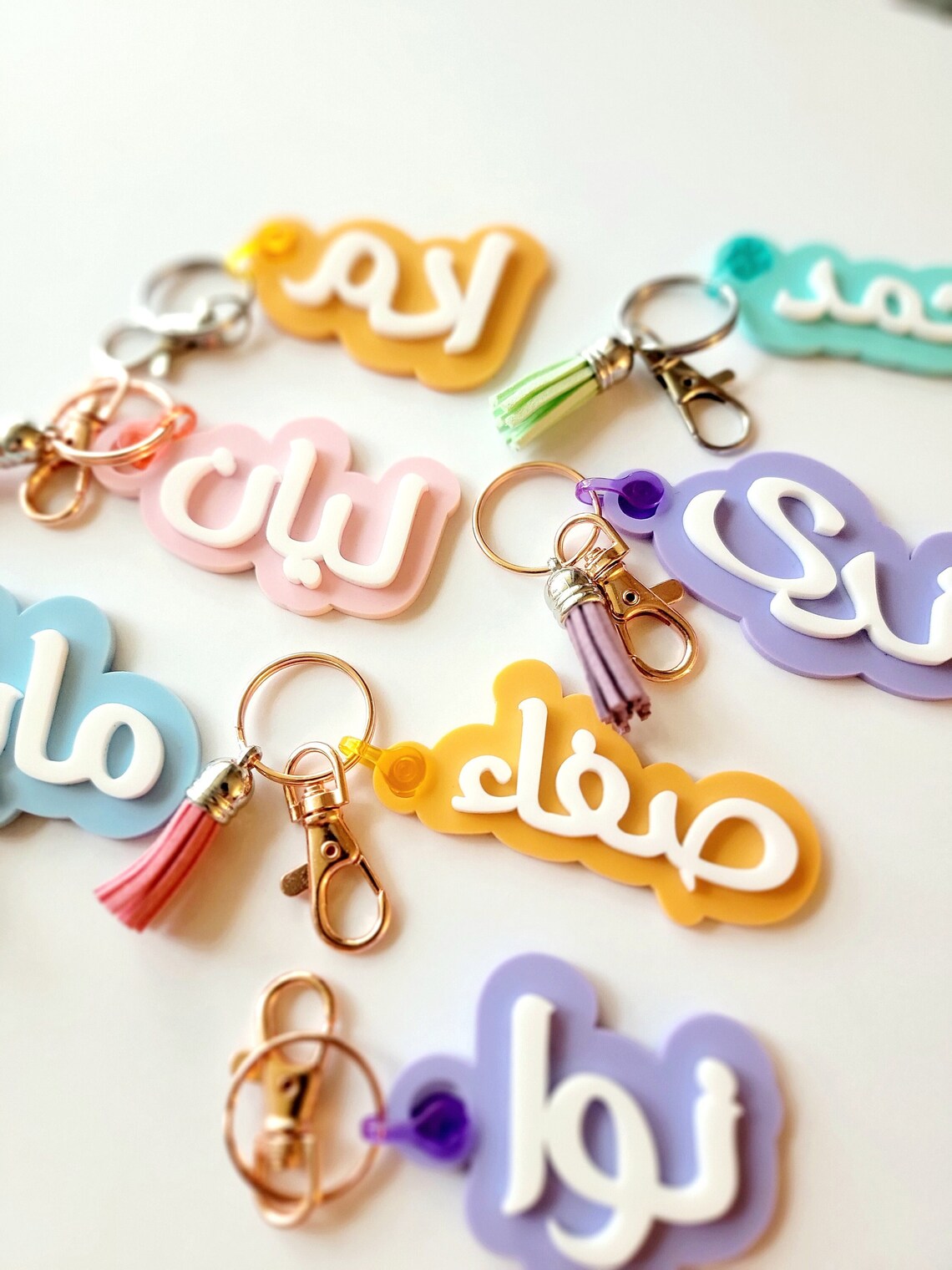 Personalized Arabic Name Keychain: Acrylic Backpack Tag - Etsy