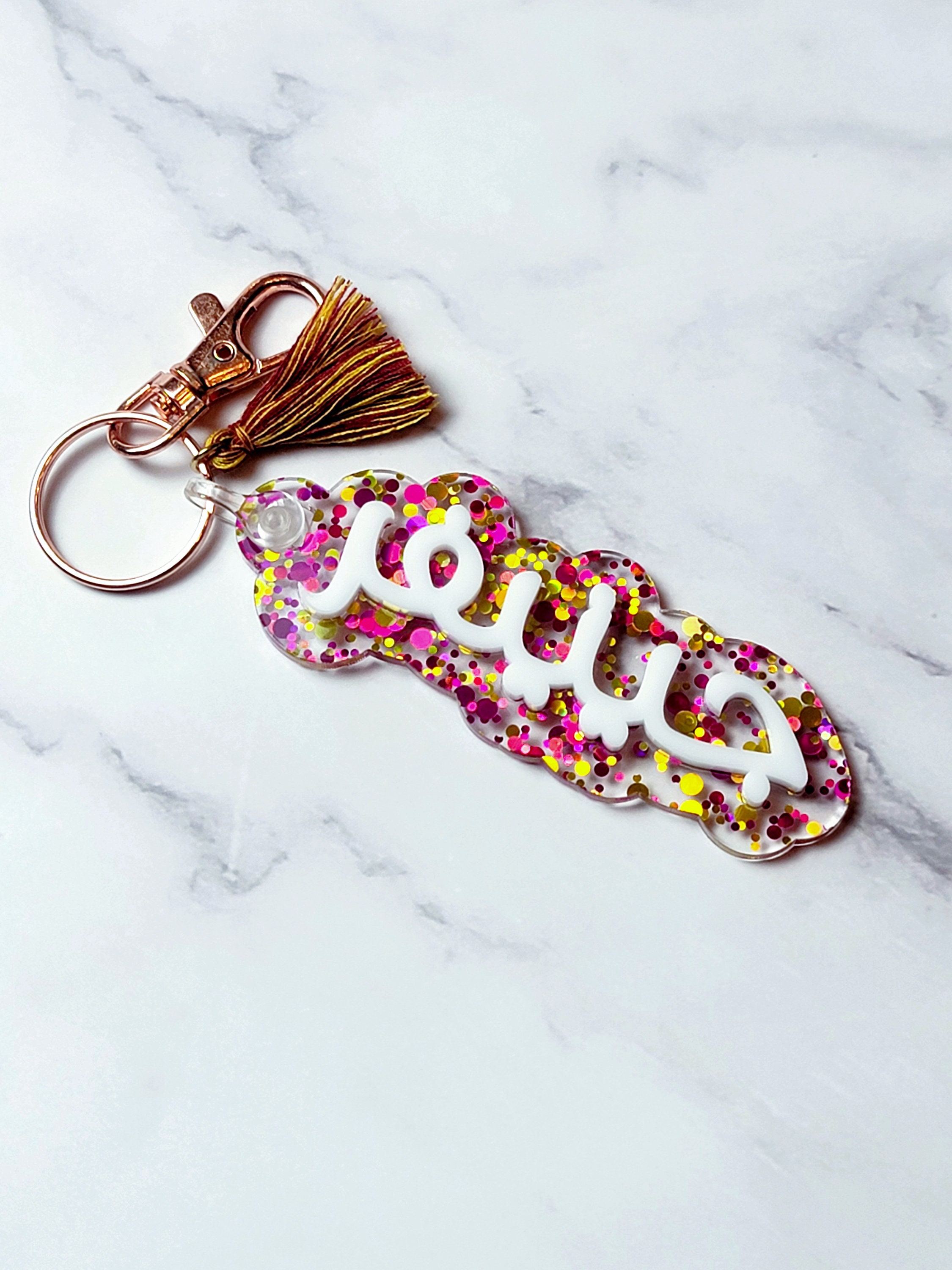 Personalized Arabic Name Keychain: Acrylic Backpack Tag - Etsy