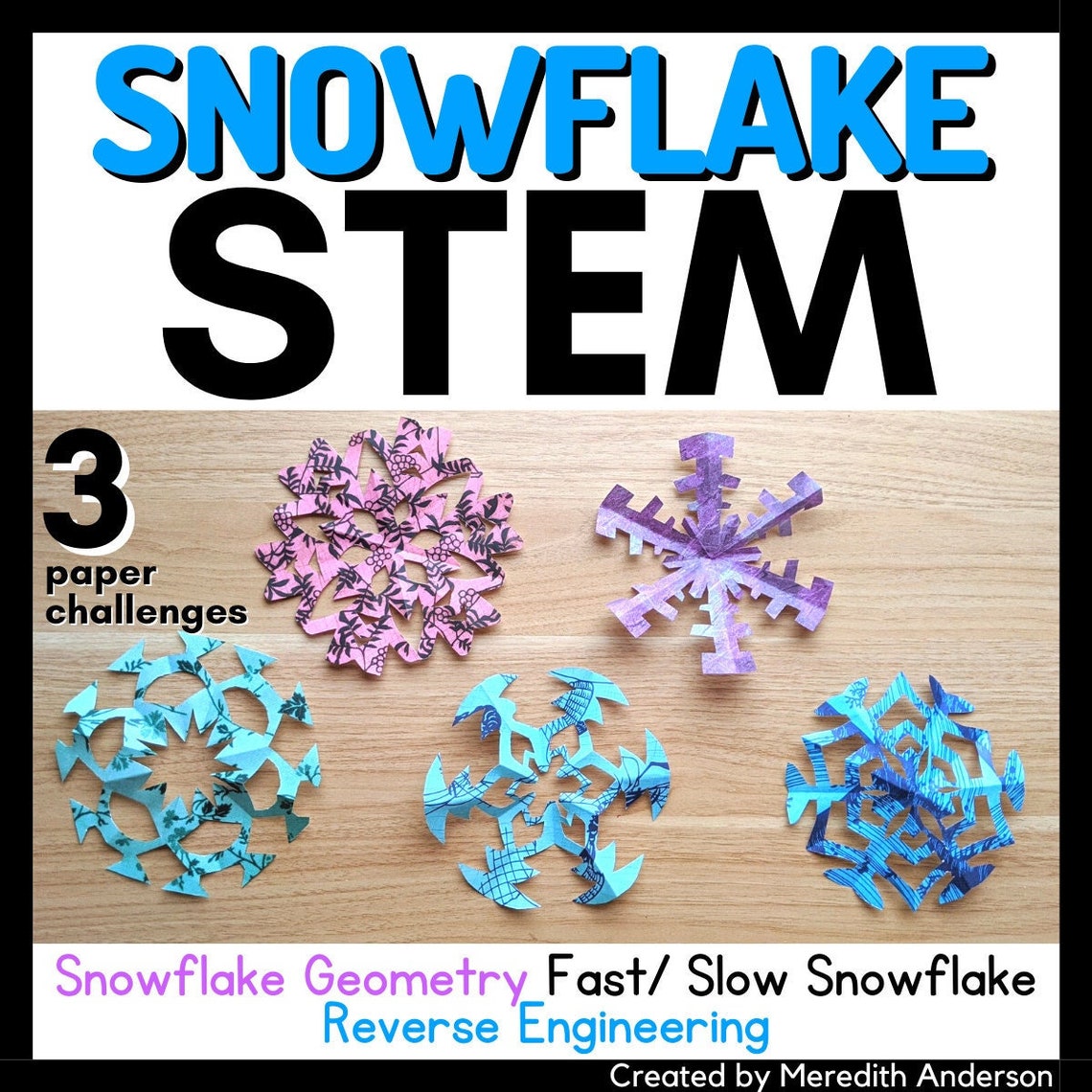 Paper Snowflake STEM Challenges for Winter - Etsy