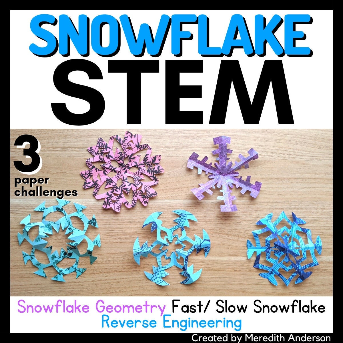 Paper Snowflake STEM Challenges for Winter - Etsy