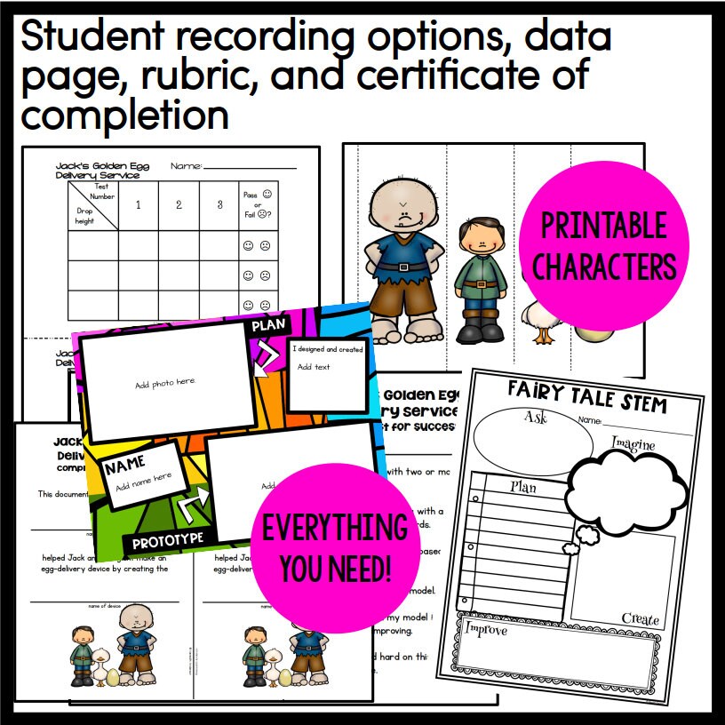 Fairy Tale STEM With Jack and the Beanstalk Force and Motion Egg Drop ...