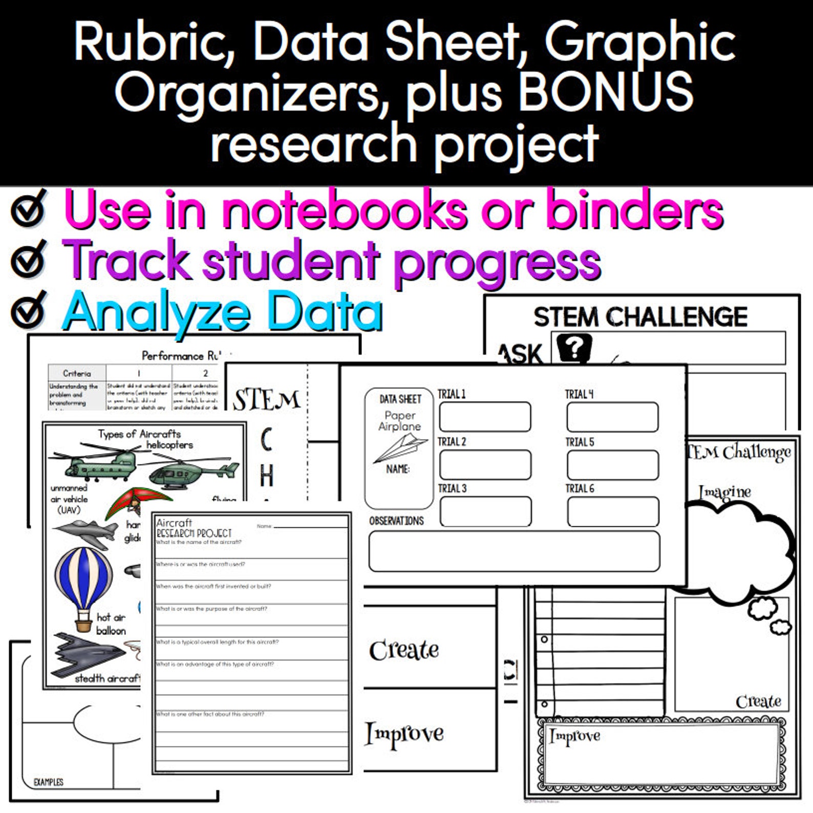 Paper Airplane STEM Challenge Simple Paper Engineering Activity for ...