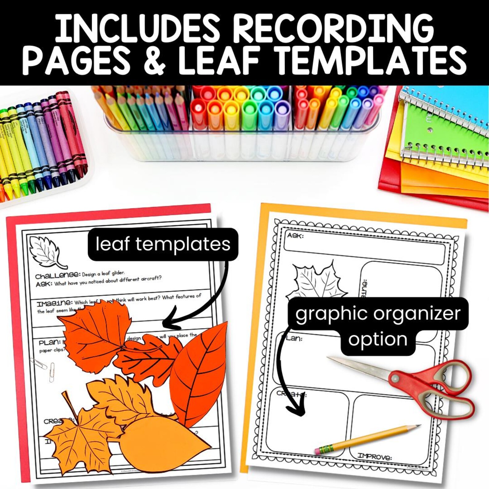 Fall STEM Science Activity Leaf Glider Paper Airplane Force and Motion ...