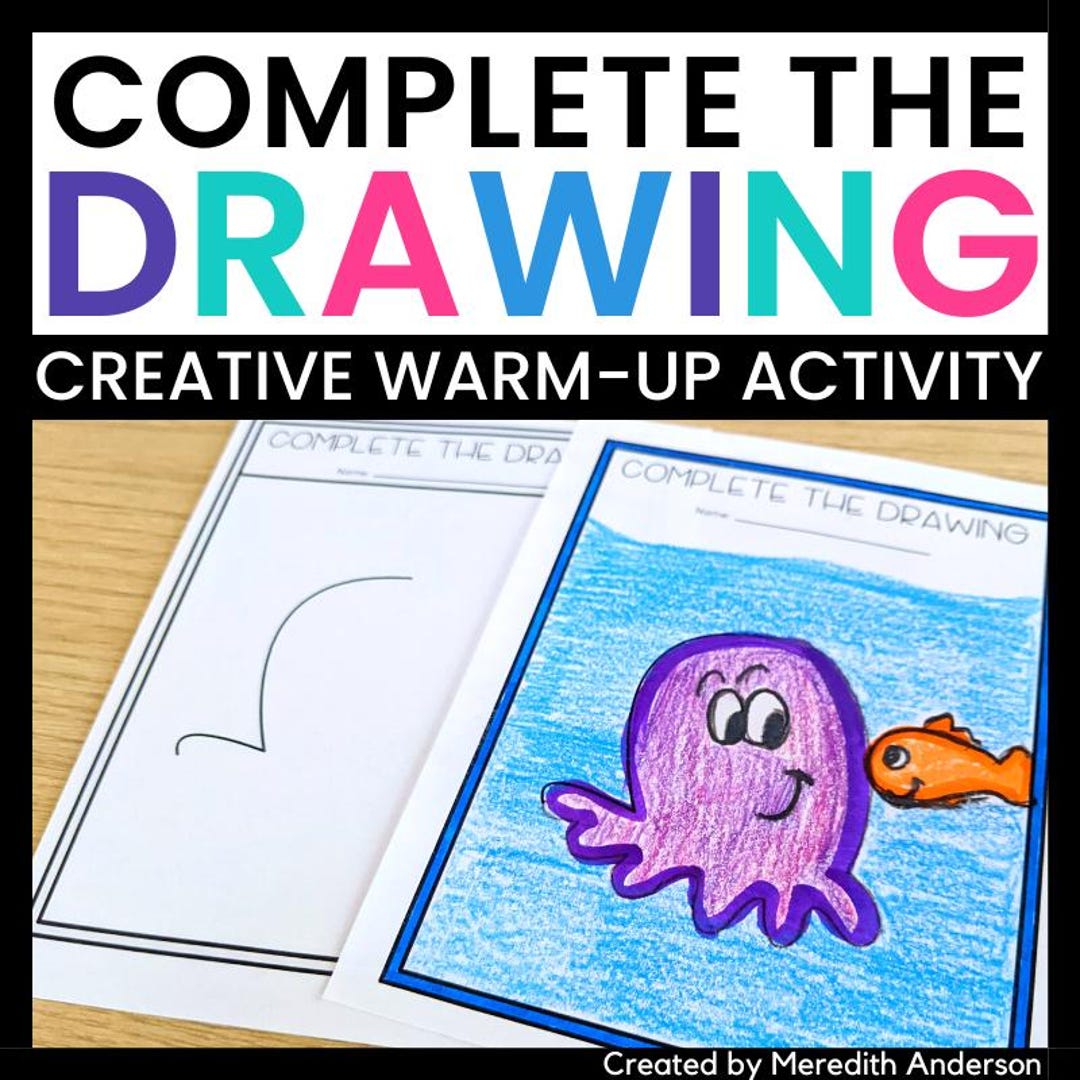 Creativity Art and STEM Warmup Activitiy Complete the Drawing - Etsy