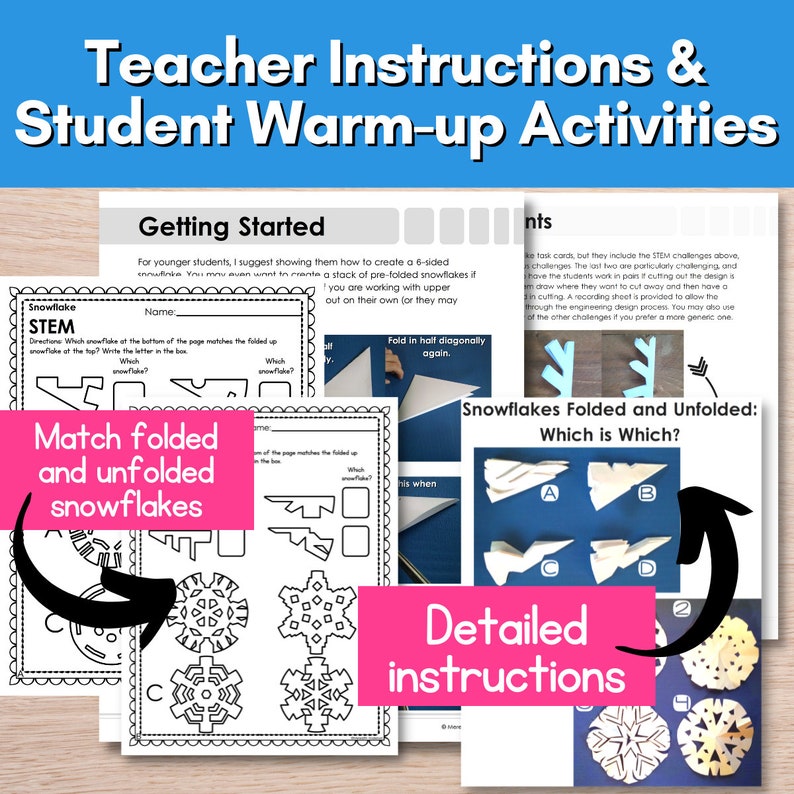 Paper Snowflake STEM Challenges for Winter - Etsy